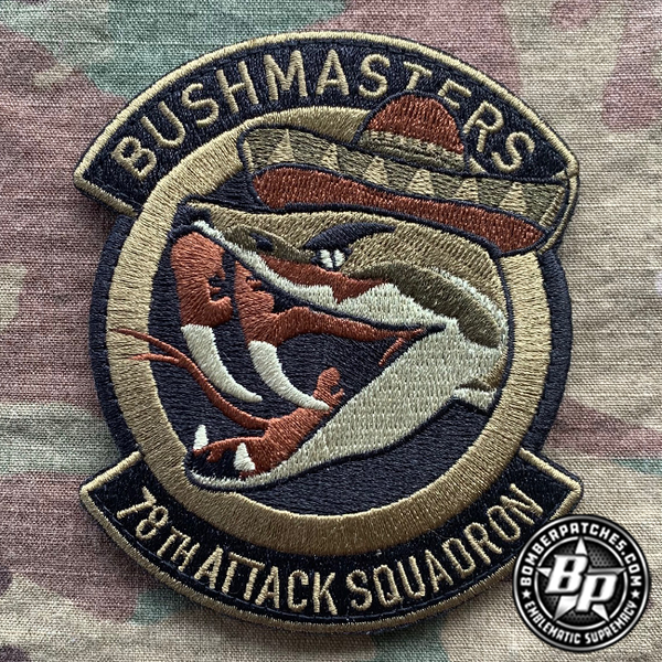78th Attack Squadron Bushmasters Mq 9 Cinco De Mayo Ocp Bomber Patches
