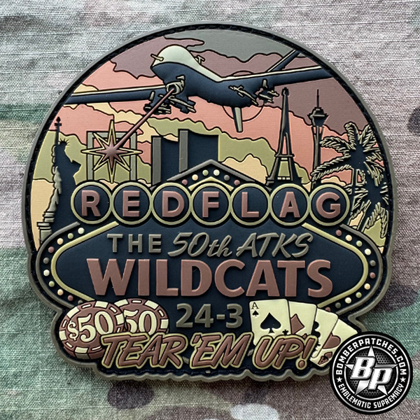 50th Attack Squadron Red Flag 24 3 Mq 9 Reaper Ocp Bomber Patches